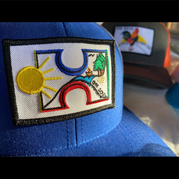 ocean 2 mountain soul | Accessories | Om Soul Gabrielle Patch Trucker ...